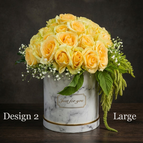 Yellow Rose Hat Box in Pretoria | Luxury Vibrant Floral Gifting – Caar ...